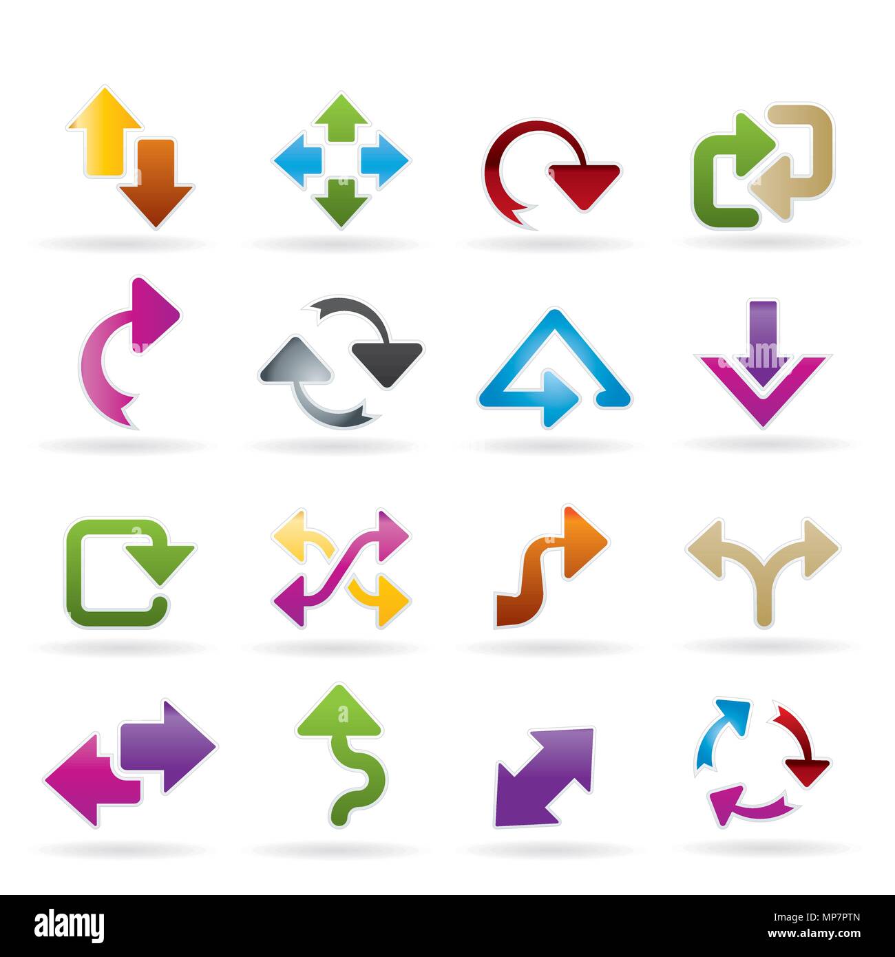 Verschiedene Arten von Pfeilen Symbole - Vektor Icon Set Stock ...