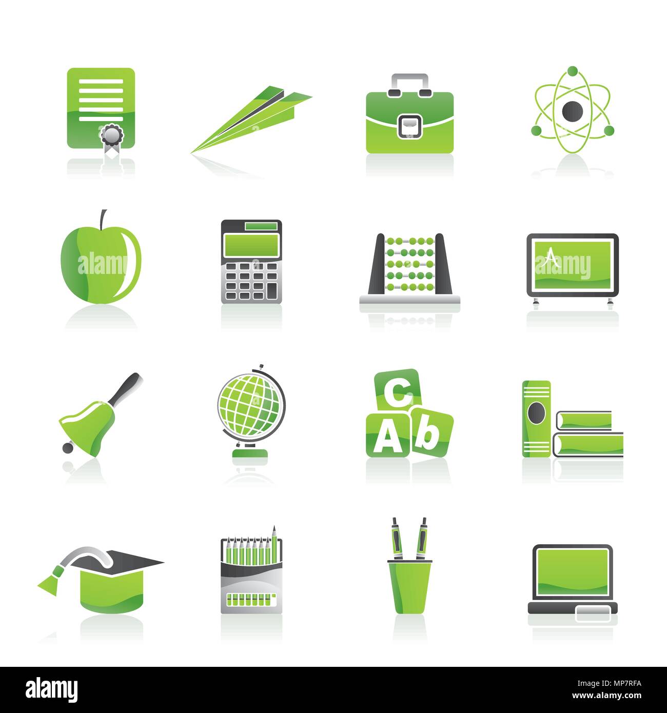 Schule und Ausbildung Symbole - Vektor Icon Set Stock-Vektorgrafik - Alamy