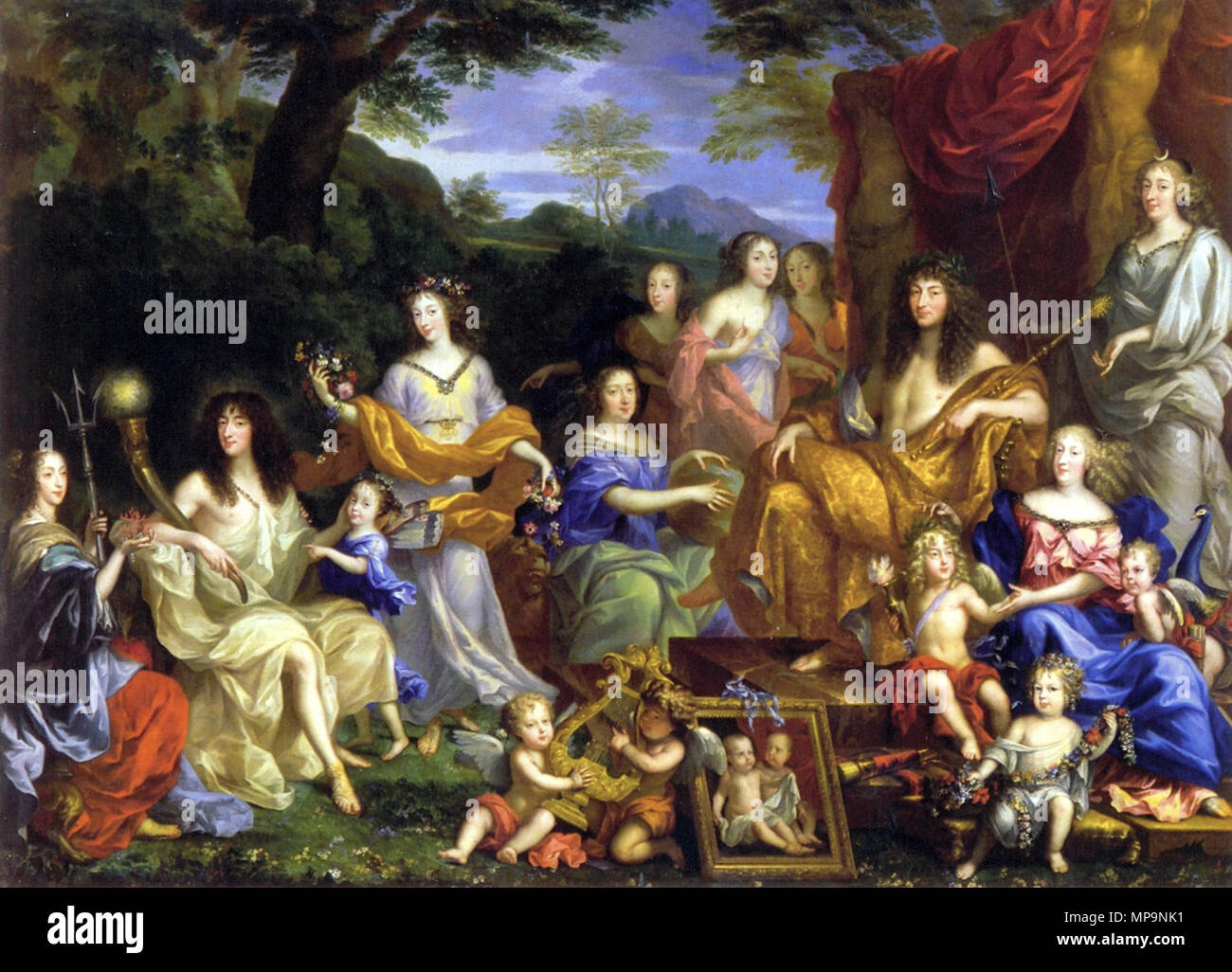 Französisch: Portrait mythologique de la Famille de Louis XIV mythologische Porträt der Familie ...