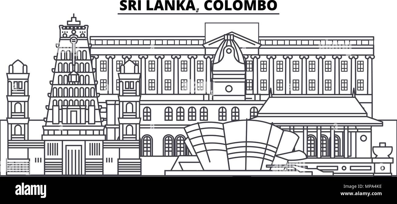 Sri Lanka, Colombo Linie skyline Vector Illustration. Sri Lanka ...