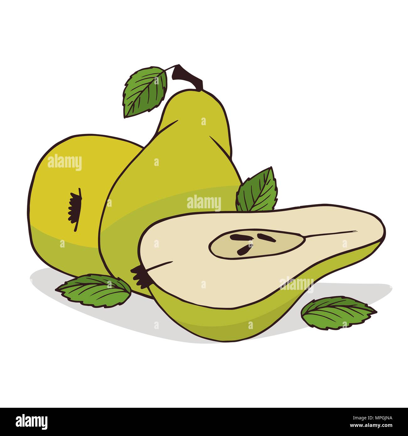 Reife Birne Obst auf weißem Hintergrund isolieren. Close up clipart mit ...