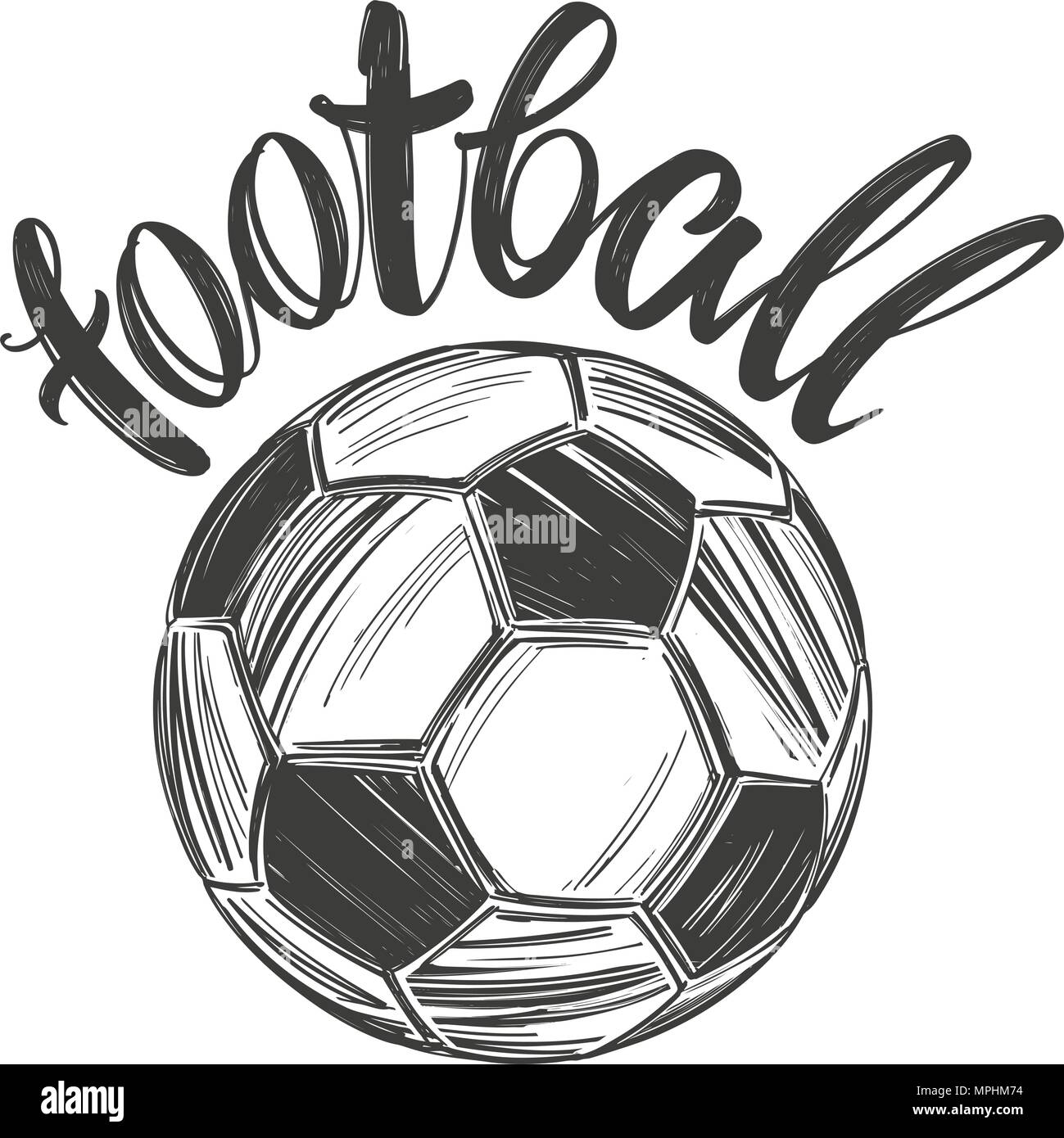 Fußball, Fußball, Sport Spiel, kalligraphische Texte, Emblem, Hand ...