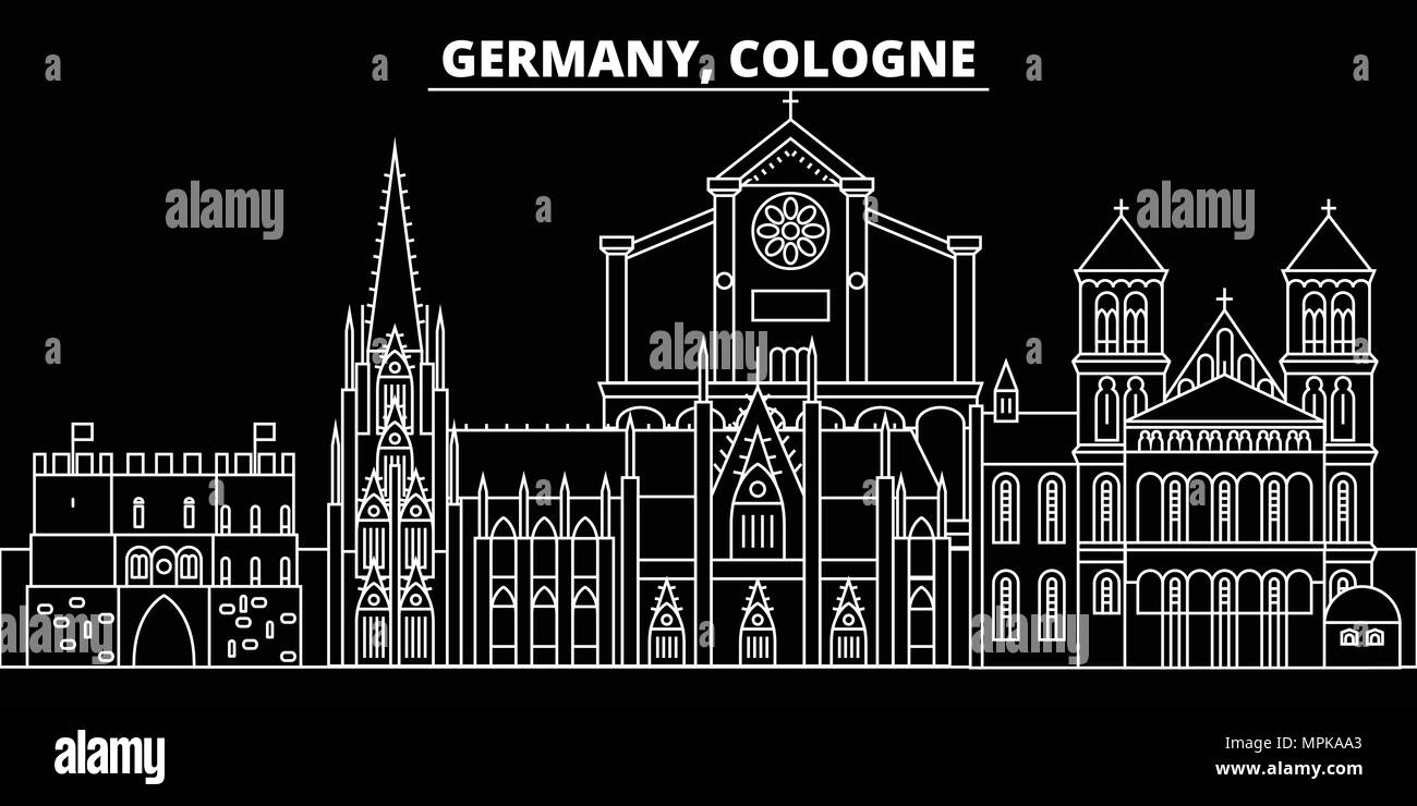 Köln silhouette Skyline. Deutschland - Köln vektor Stadt, Deutsche ...