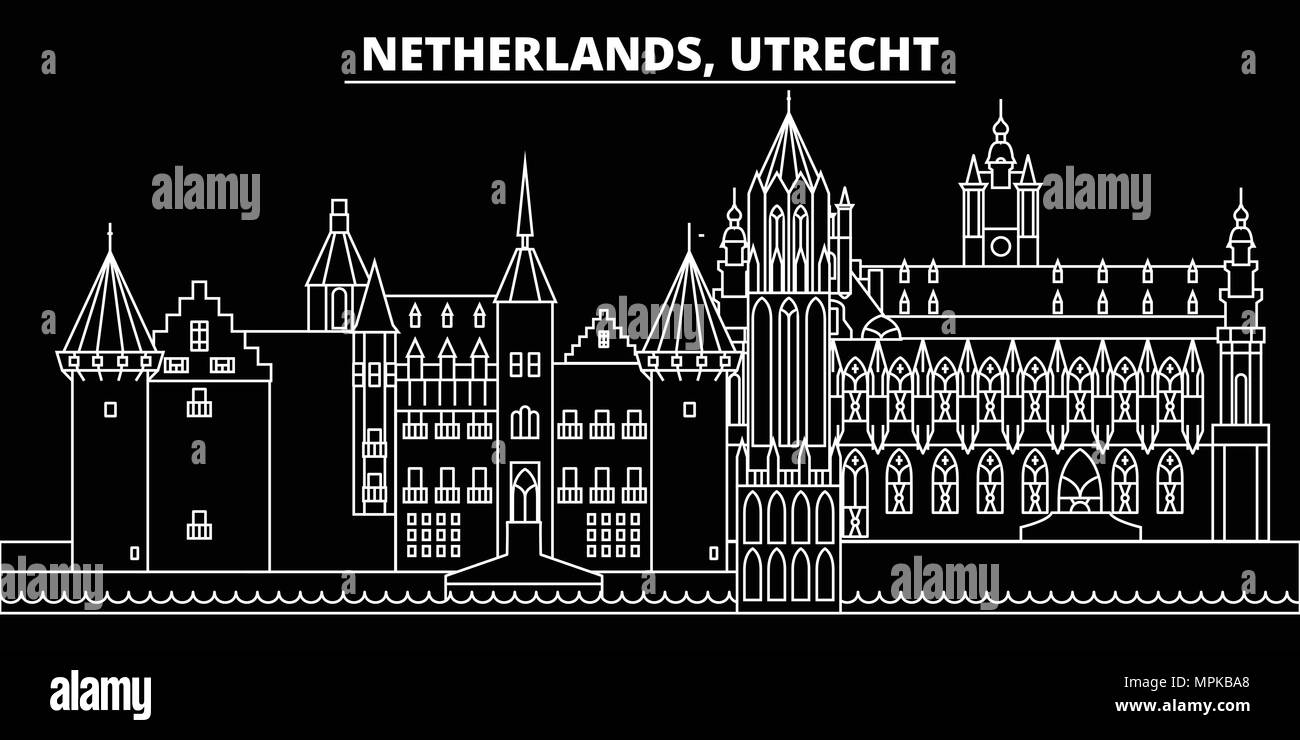 Utrecht silhouette Skyline. Niederlande - Utrecht vektor Stadt ...