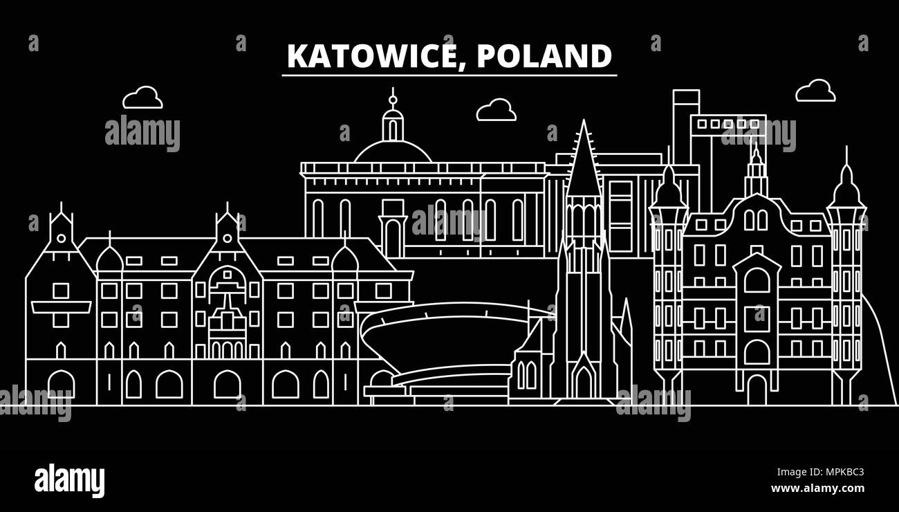 Katowice silhouette Skyline. Polen - Zakopane vektor Stadt, polnische ...
