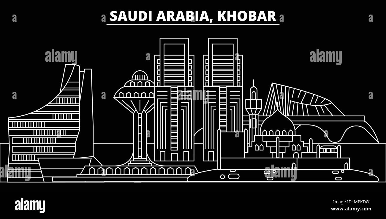 Khobar silhouette Skyline. Saudi-arabien - khobar Vektor Stadt, Saudi ...