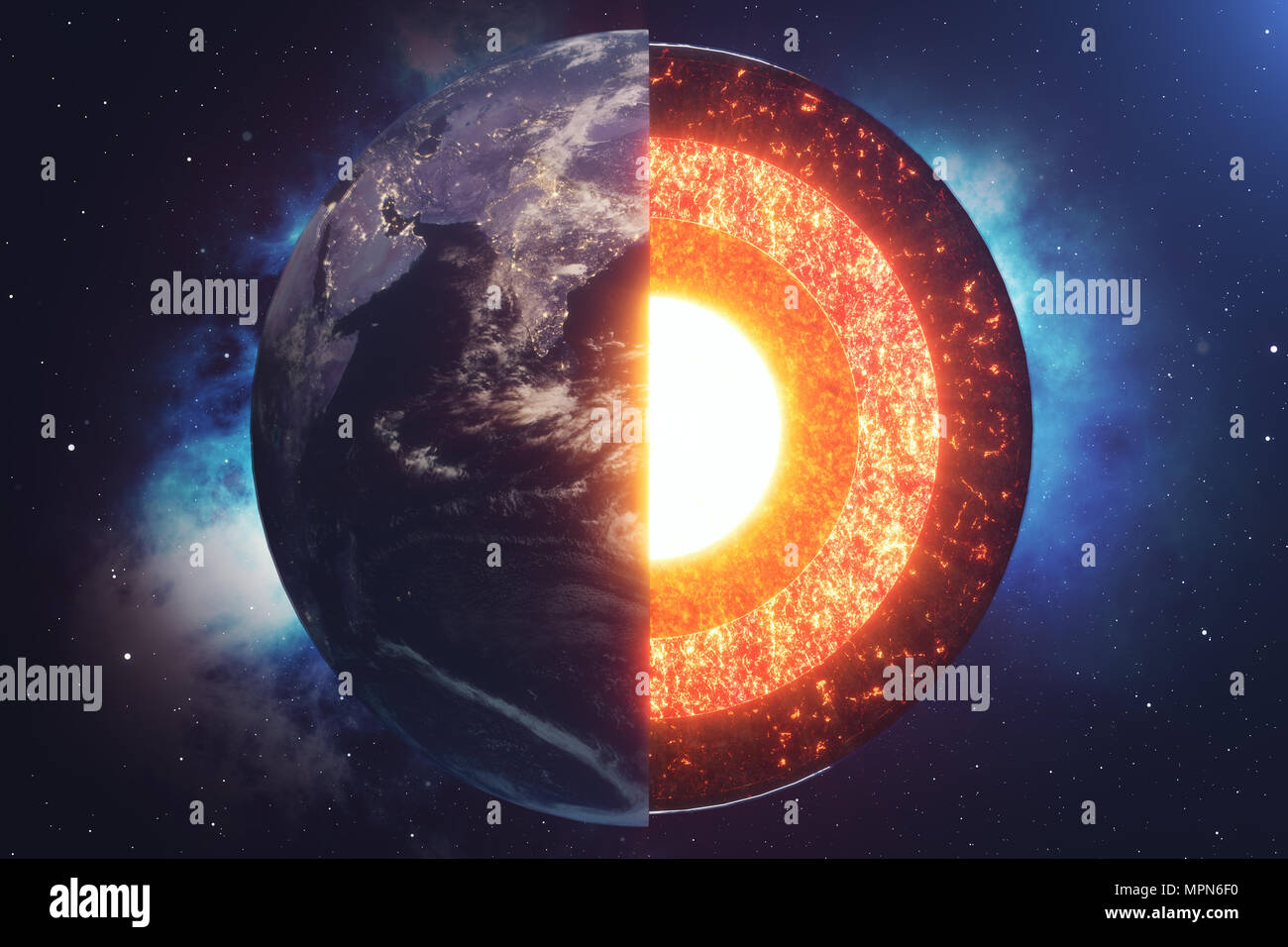 Struktur Kern der Erde. Struktur Schichten der Erde. Die Struktur der ...