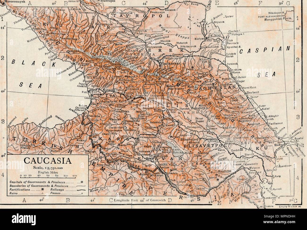 Caucasus Map Stockfotos und -bilder Kaufen - Alamy