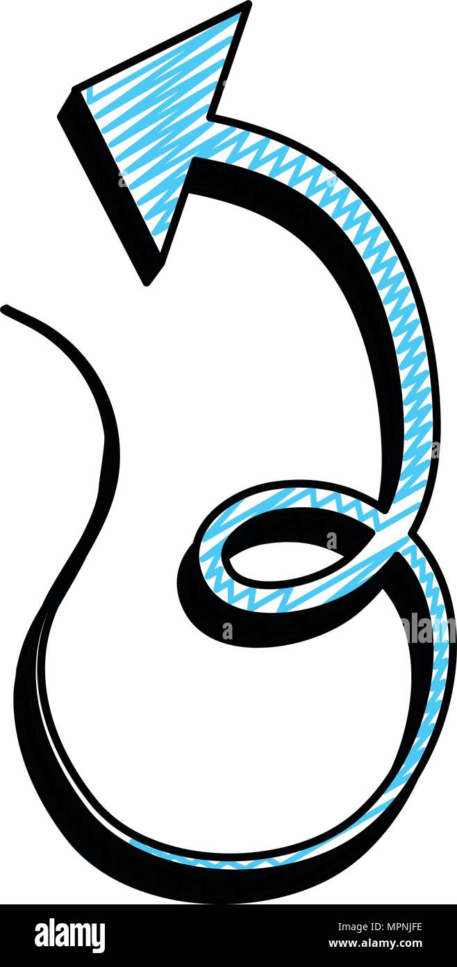 Doodle Pfeil Richtung Piktogramm icon Zeichen Vector Illustration Stock ...