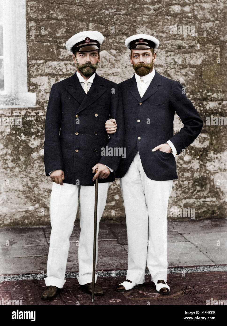 Zar Nikolaus II. von Russland und König George V. von Großbritannien ...