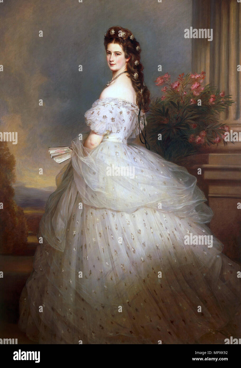Kaiserin Elisabeth von Österreich mit Diamond Stars in ihrem Haar, 1865 ...