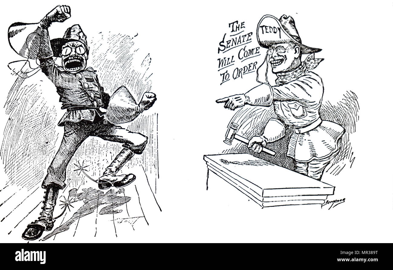 Theodore Roosevelt Cartoon Stockfotos und -bilder Kaufen - Alamy