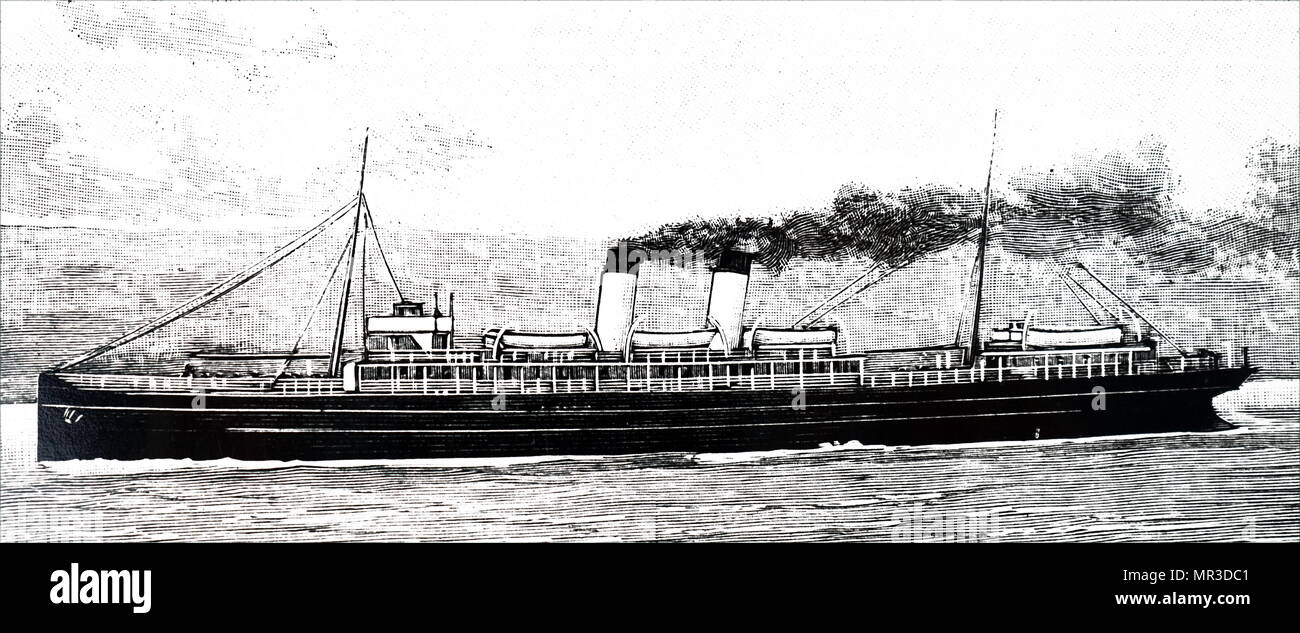 Abbildung: Darstellung Paket Boot "Königin" mit marine Turbinen Parsons ...