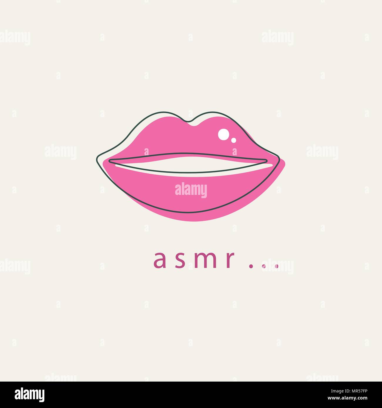 Asmr Symbol, Logo Vlogs, Flüstern, rosa Lippen, asmr blog Vector ...