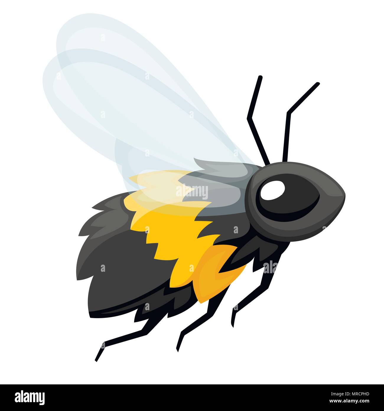 Abbildung: Biene. Honig flying Bee. Cute Character Design im Comic-stil ...