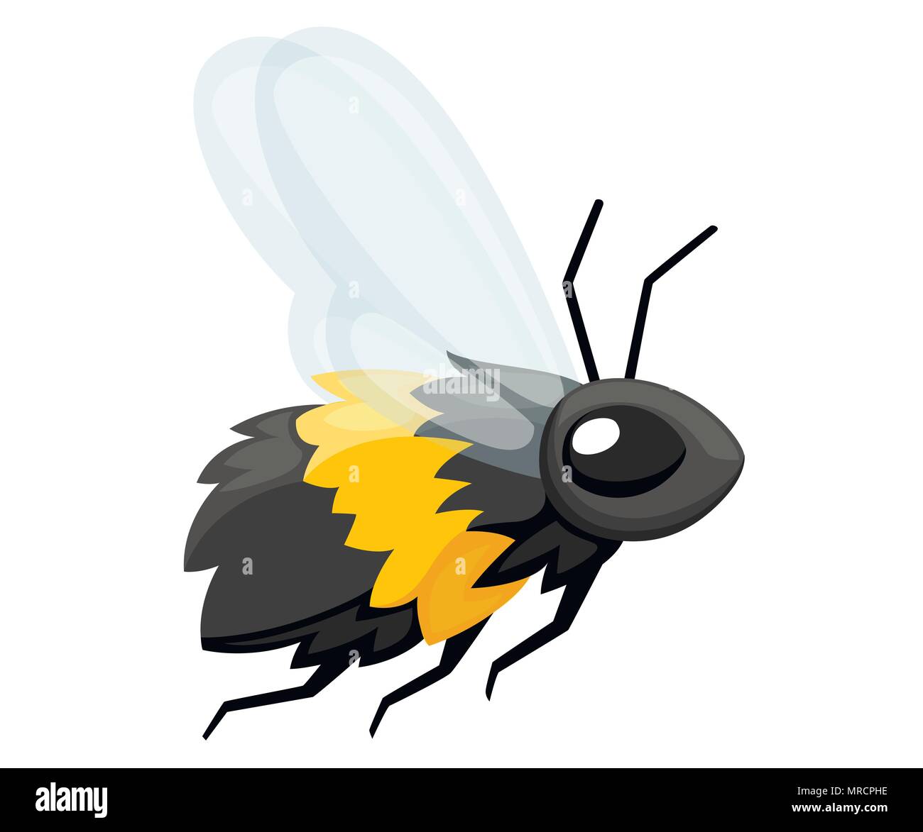 Abbildung: Biene. Honig flying Bee. Cute Character Design im Comic-stil ...