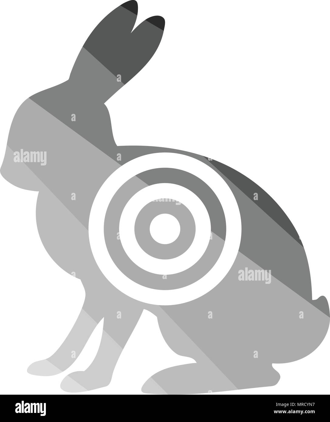 Hase Silhouette mit target-Symbol. Flache Farbgestaltung. Vector ...