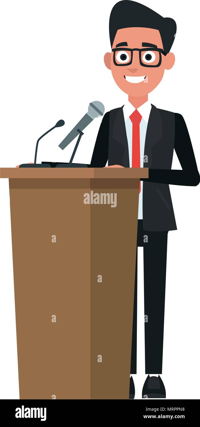 Politiker sprechen Cartoon Stock-Vektorgrafik - Alamy