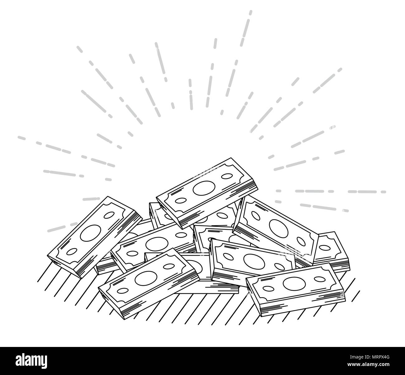 Hand zeichnen Geld und Geschäft cartoons Stock-Vektorgrafik - Alamy