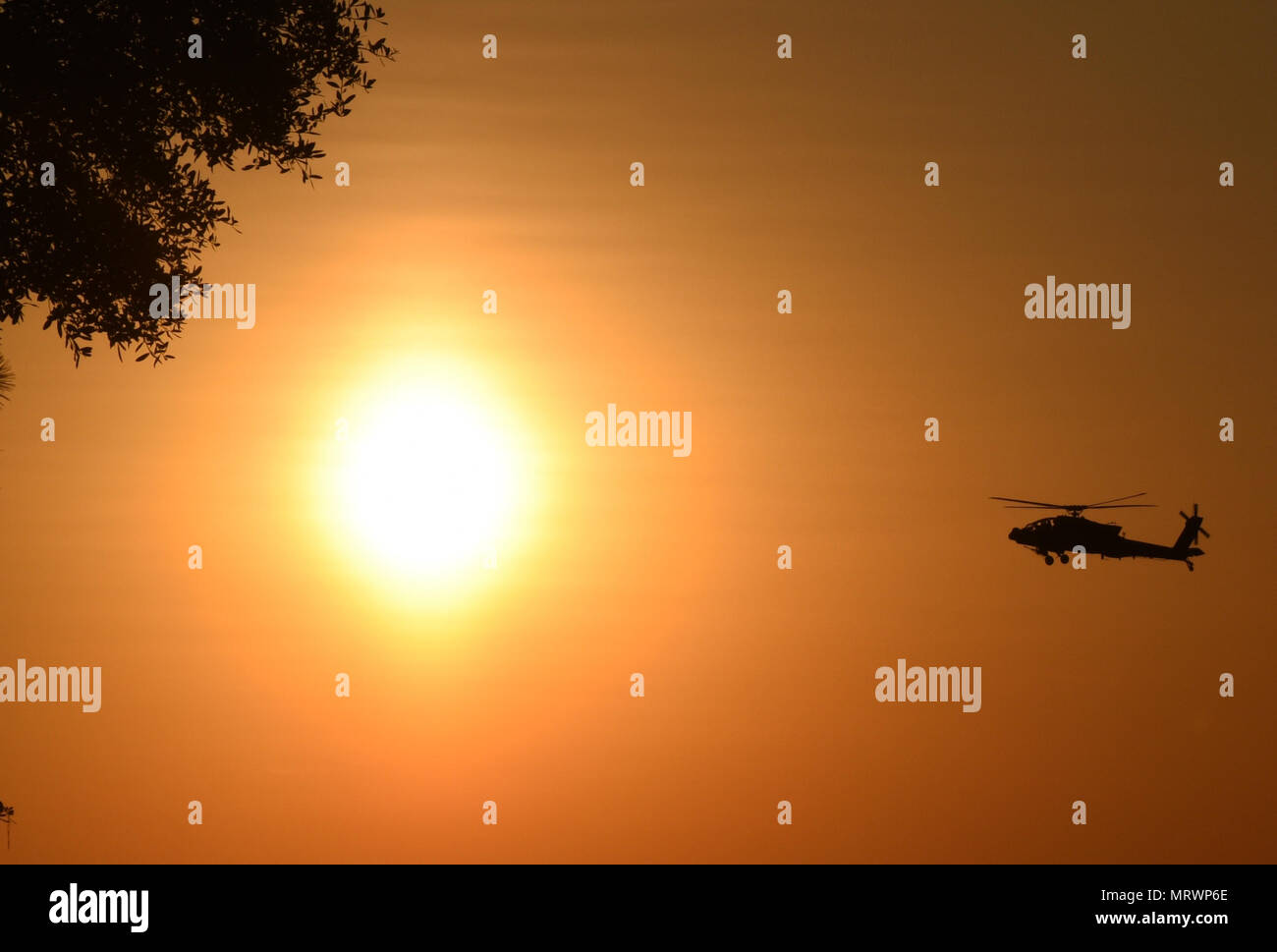 Eine AH-64 Apache Helikopter mit dem1-151 st Angriff Reconnaissance ...