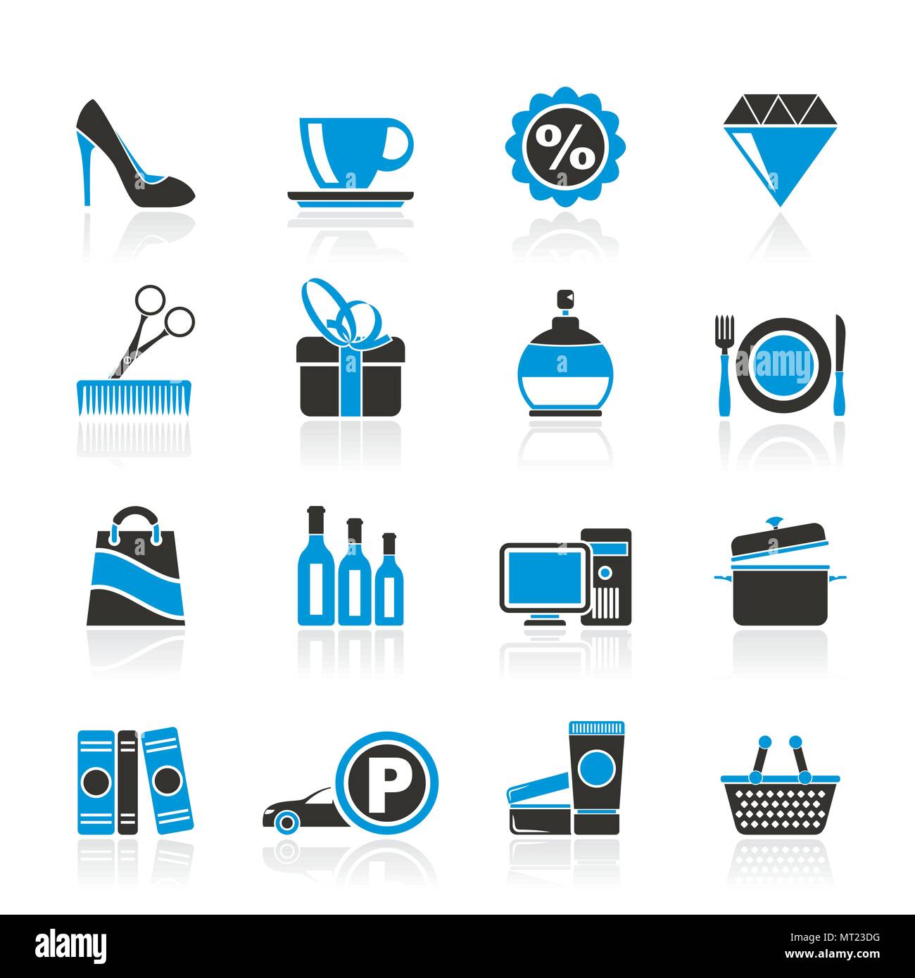 Shopping Mall und Symbole - Vektor Icon Set Stock-Vektorgrafik - Alamy