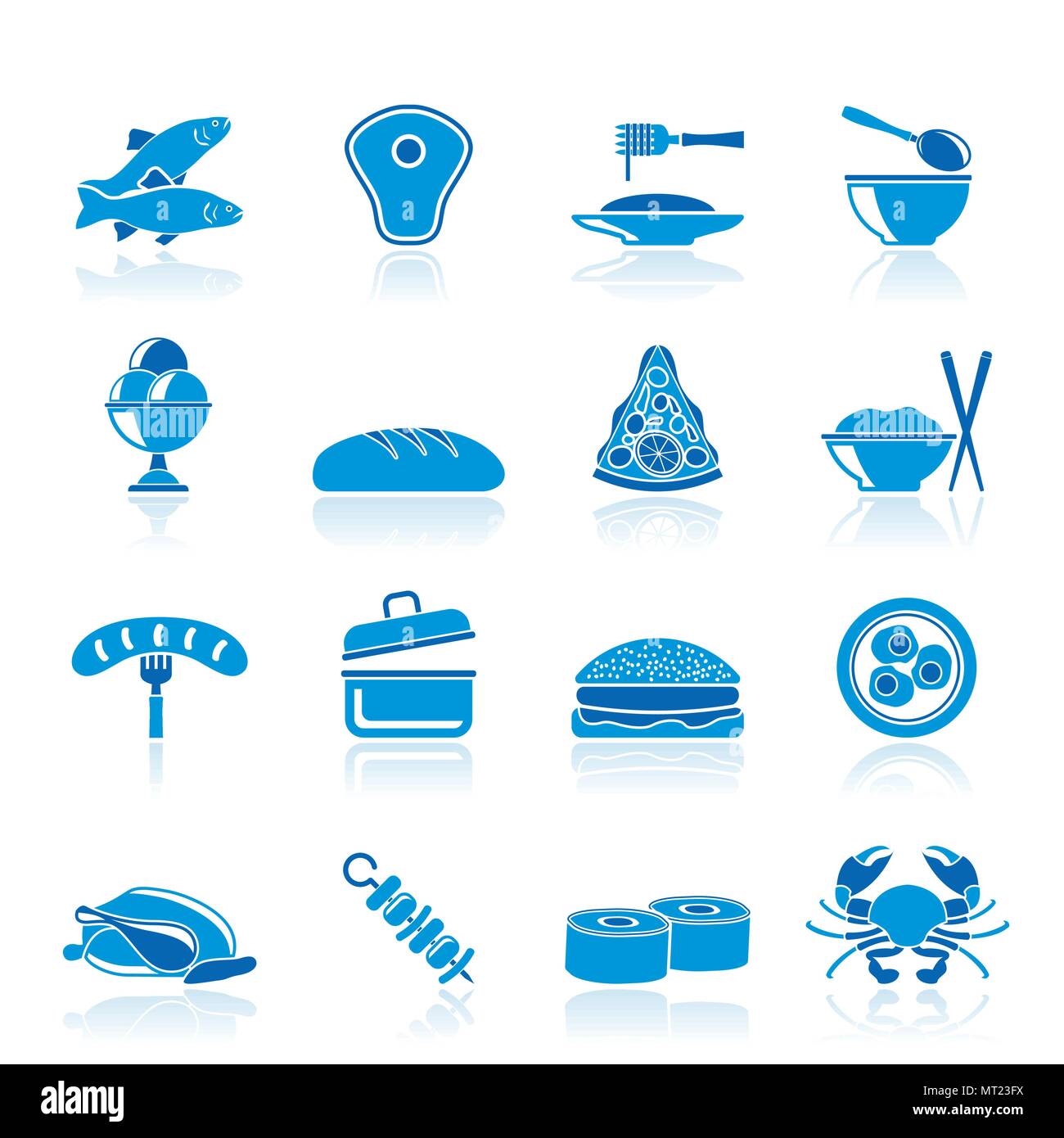 Andere Art von Essen Symbole - Vektor Icon Set Stock-Vektorgrafik - Alamy