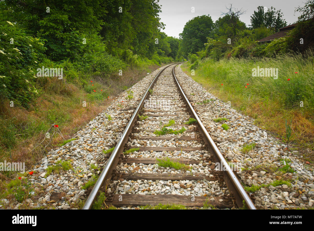Ein Blick auf die Bahn schienen in der Landschaft Stockfotografie - Alamy