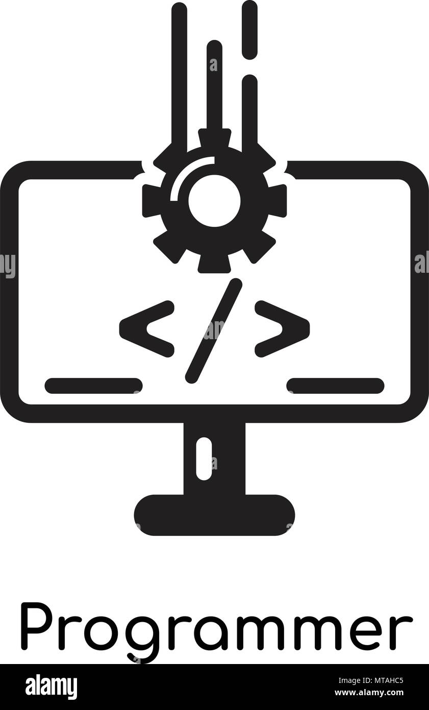 Programmierer Symbol auf weißem Hintergrund für Ihre Web- und mobile ...