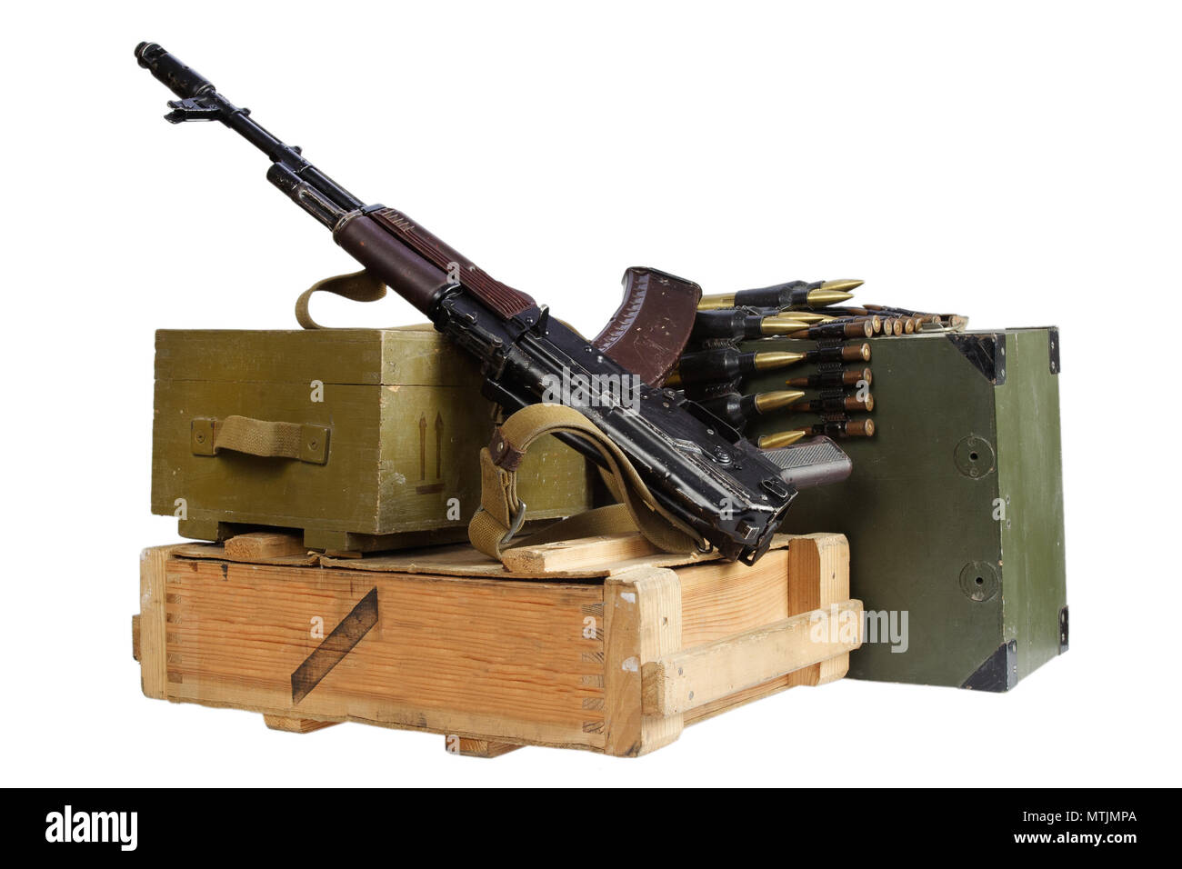 Armee, der Munition mit AK Waffe und Munition getrennt Stockfotografie ...