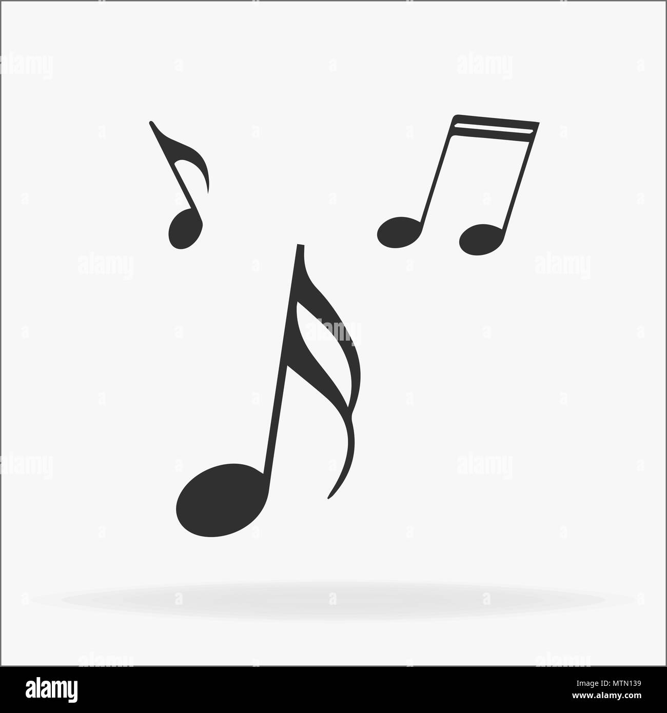 Symbol Musiknote in trendigen Flat Style auf Hintergrund isoliert ...