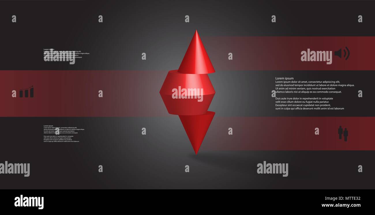 3D-Illustration Infografik Vorlage mit dem Motiv des Horizontal ...
