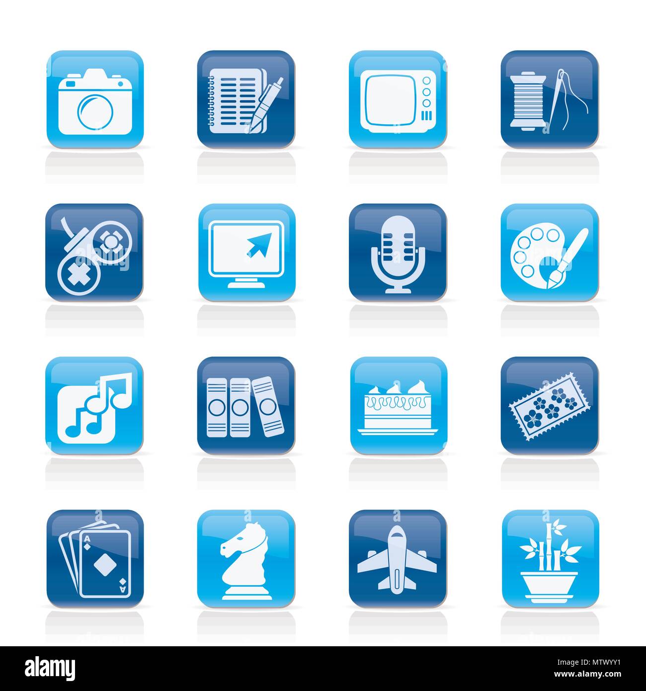 Hobby und Freizeit Symbole - Vektor Icon Set Stock-Vektorgrafik - Alamy