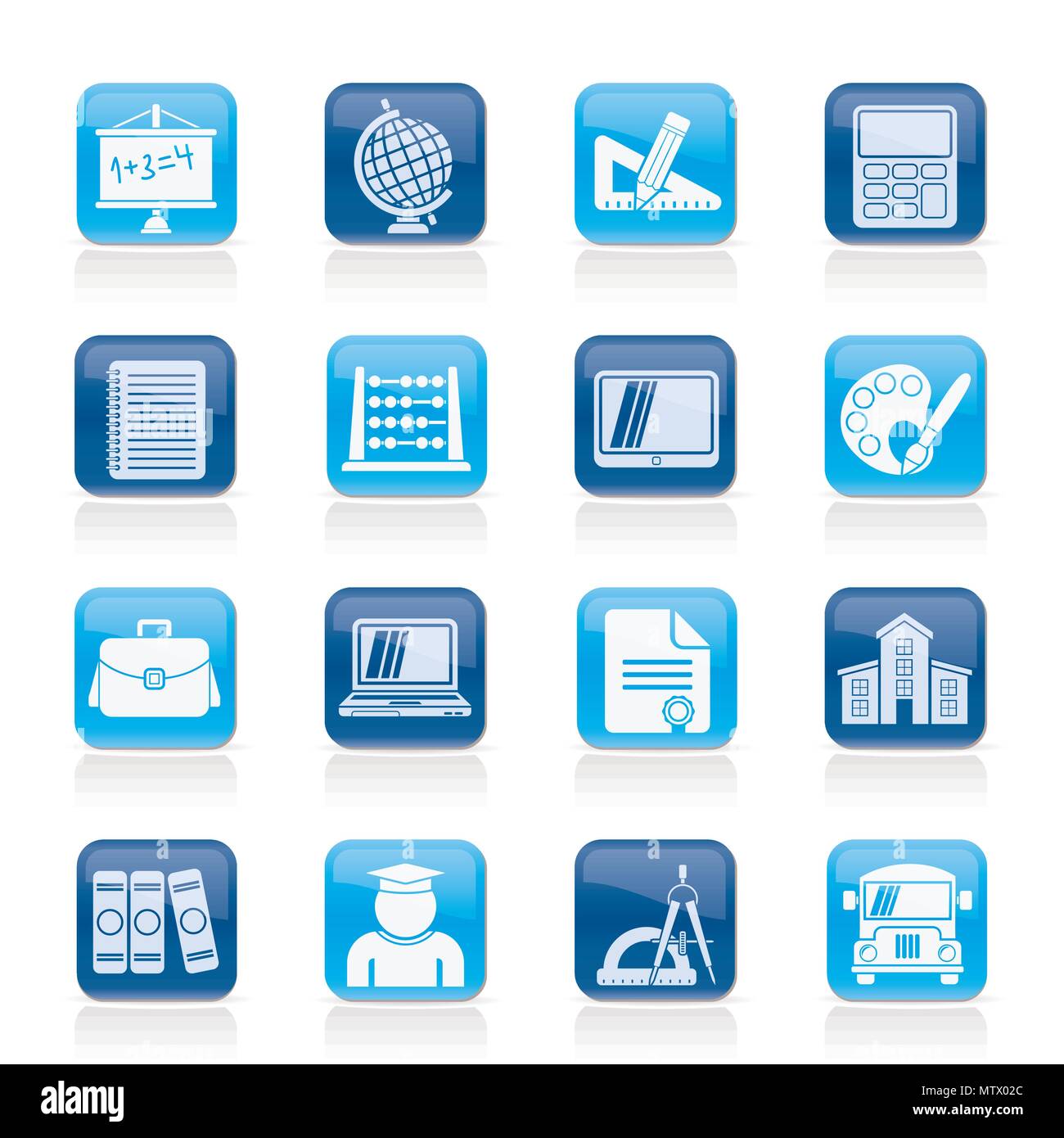 Schule und Ausbildung Symbole - Vektor Icon Set Stock-Vektorgrafik - Alamy