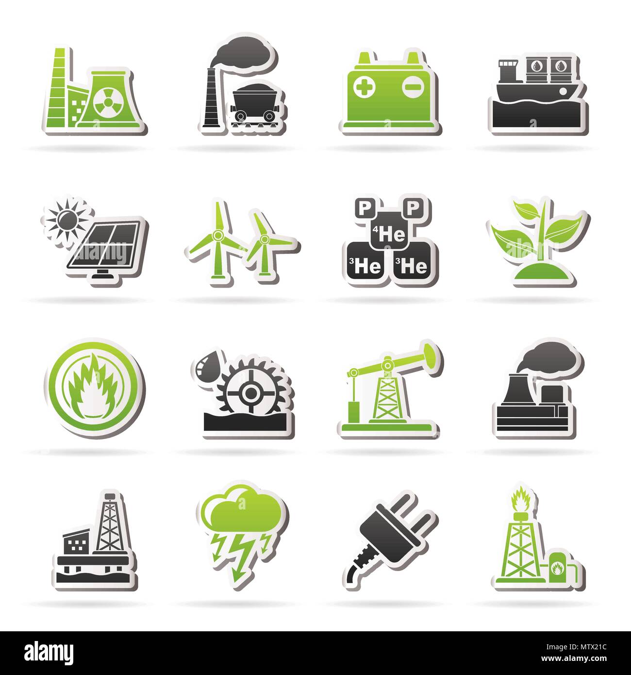 Strom und Energie Quelle Symbole - Vektor Icon Set Stock-Vektorgrafik ...