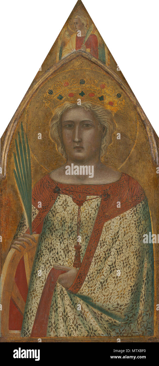 . Die heilige Katharina von Alexandria, mit einem Engel [Rechts]. Wahrscheinlich 1340. Pietro ...