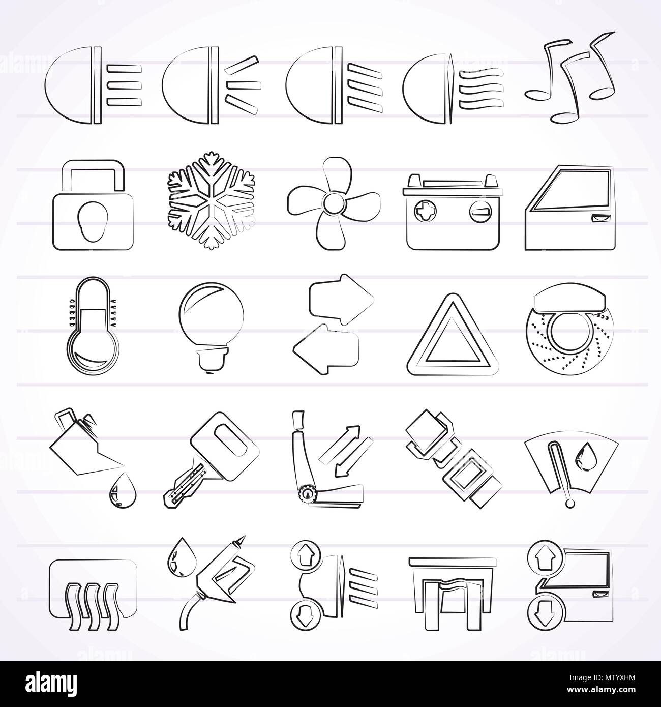 Auto-Zeichen und Symbole - Vektor Icon Set Stock-Vektorgrafik - Alamy