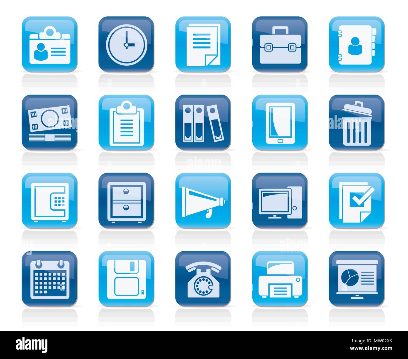 Business- und Bürobedarf Symbole - Vektor Icon Set Stock-Vektorgrafik ...