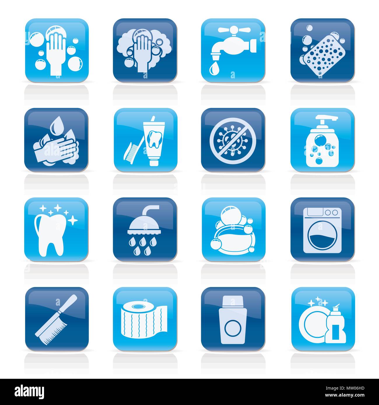 Reinigung und Hygiene Symbole - Vektor Icon Set Stock-Vektorgrafik - Alamy