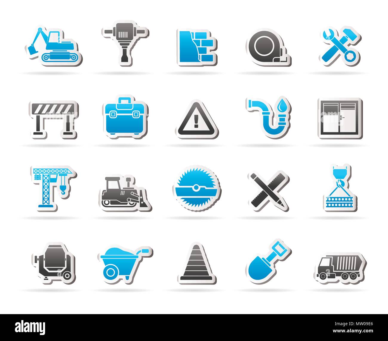 Bau- und Symbole - Vektor Icon Set Stock-Vektorgrafik - Alamy