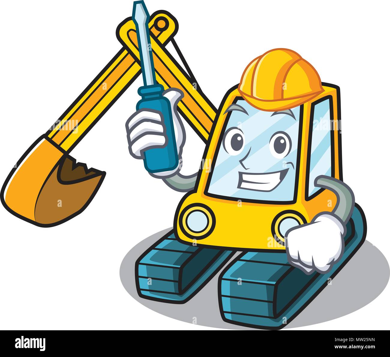 Bagger maskottchen cartoon stil -Fotos und -Bildmaterial in hoher ...