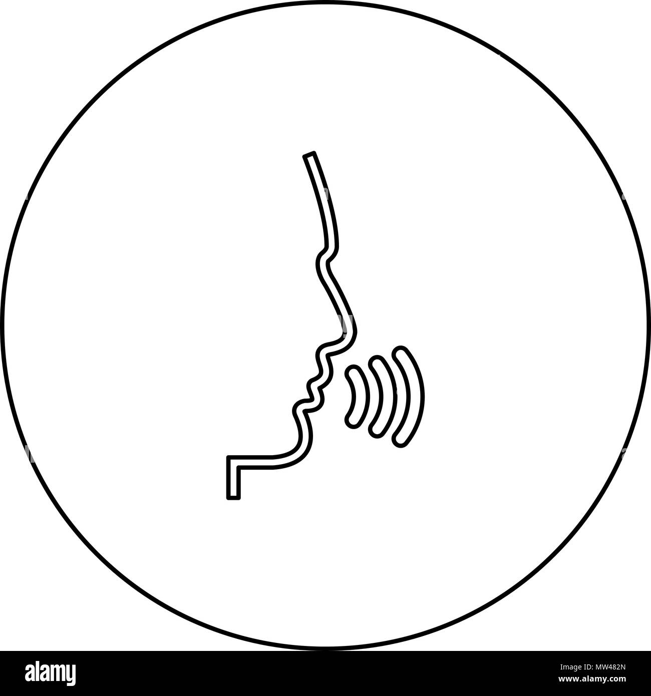 Kopf spricht man schwarze Symbol in der kreislinie Vector ich isoliert ...