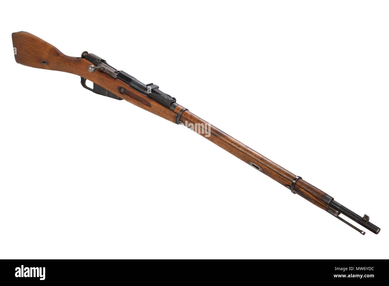 Russische ww1 Zeitraum Mosin-Nagant Gewehr isoliert auf weißem ...