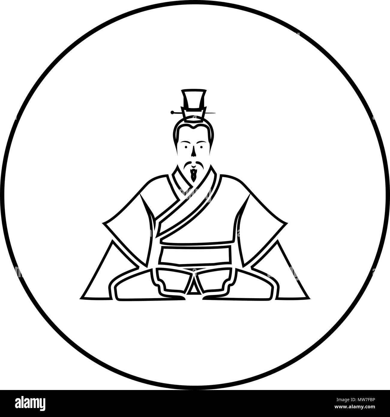 Kaiser von China Symbol schwarz in kreislinie Vektor I-Image Stock ...