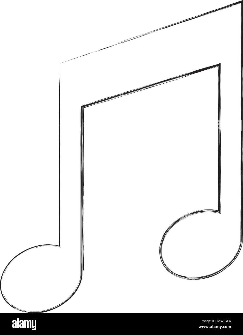 Musik Melodie song Bild Vektor-illustration Skizze Stock-Vektorgrafik ...