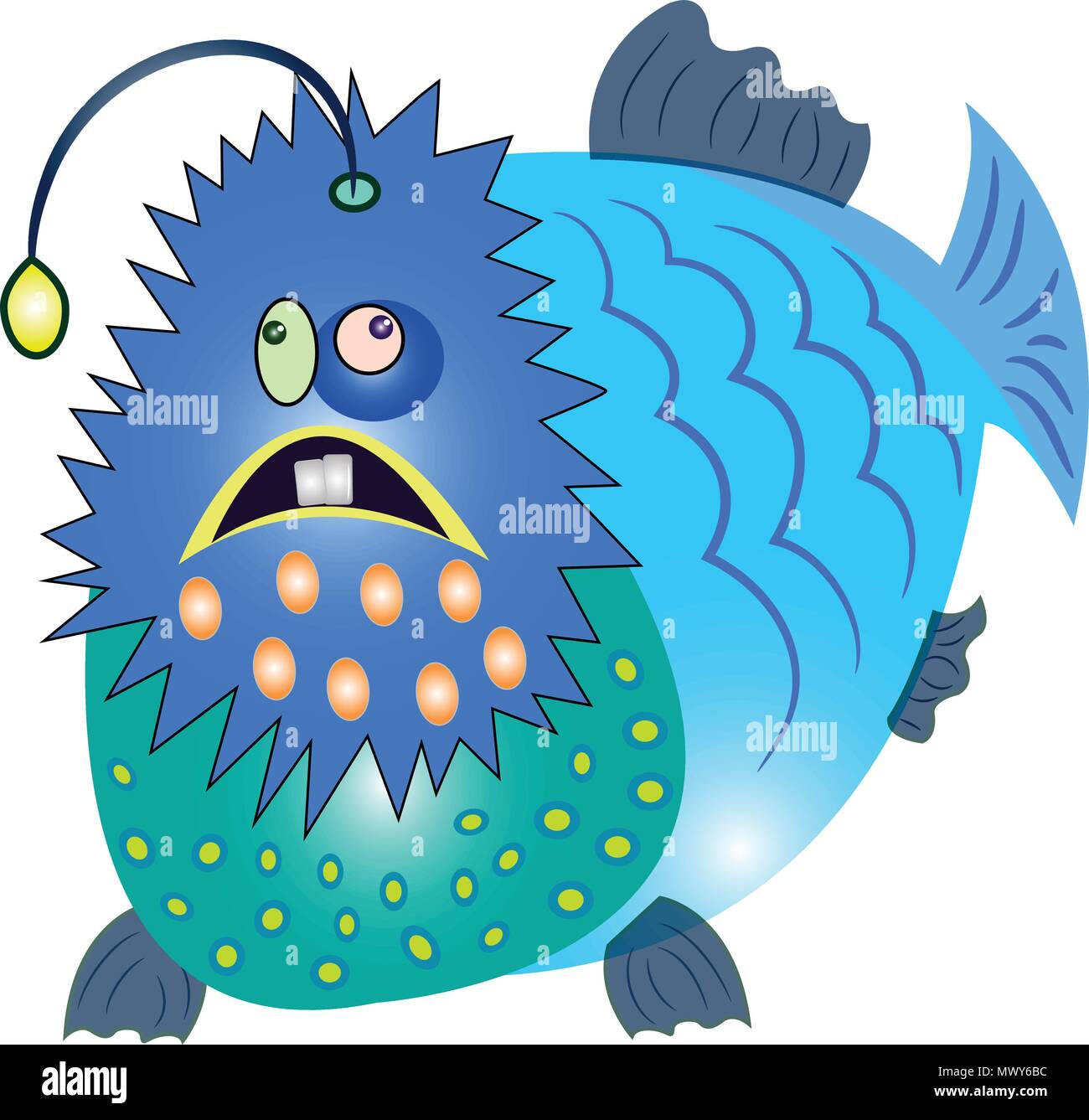 Fisch monster Karikatur Vector Illustration Stock-Vektorgrafik - Alamy