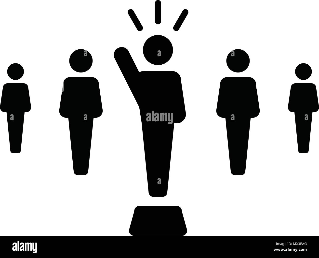 Leader Symbol Vektor männliche Redner person Symbol für Führung mit ...