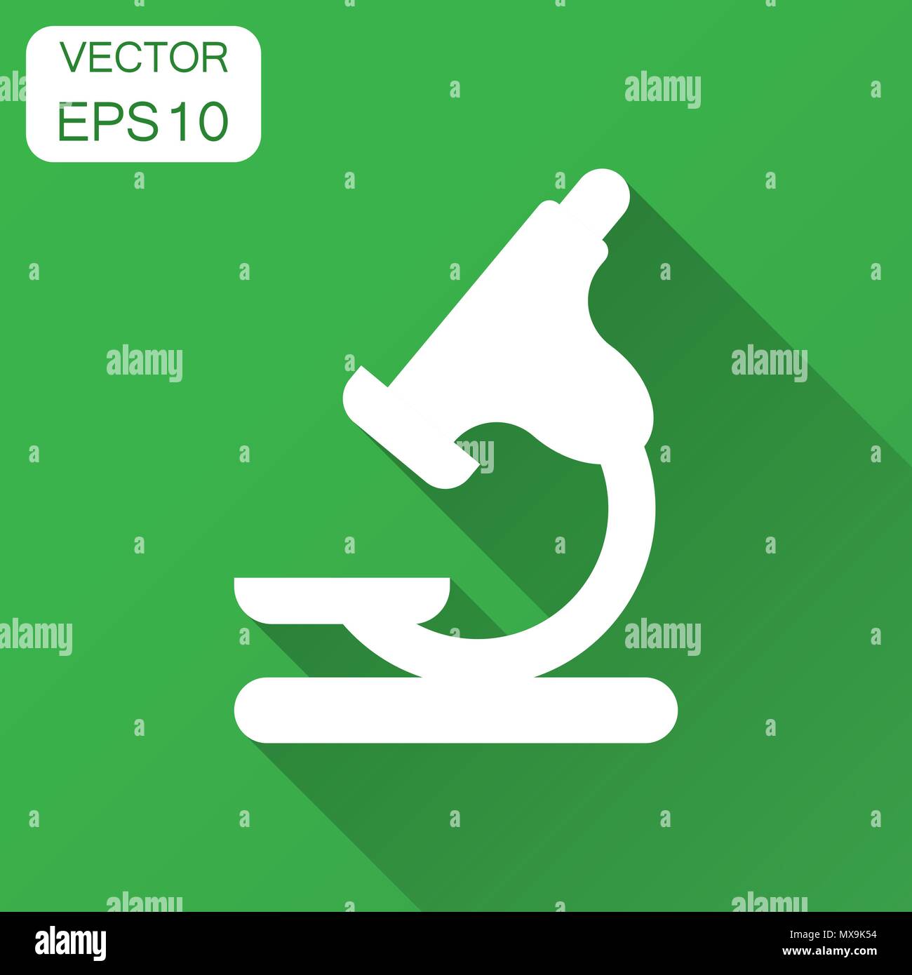 Mikroskop lab Symbol. Vector Illustration mit langen Schatten ...