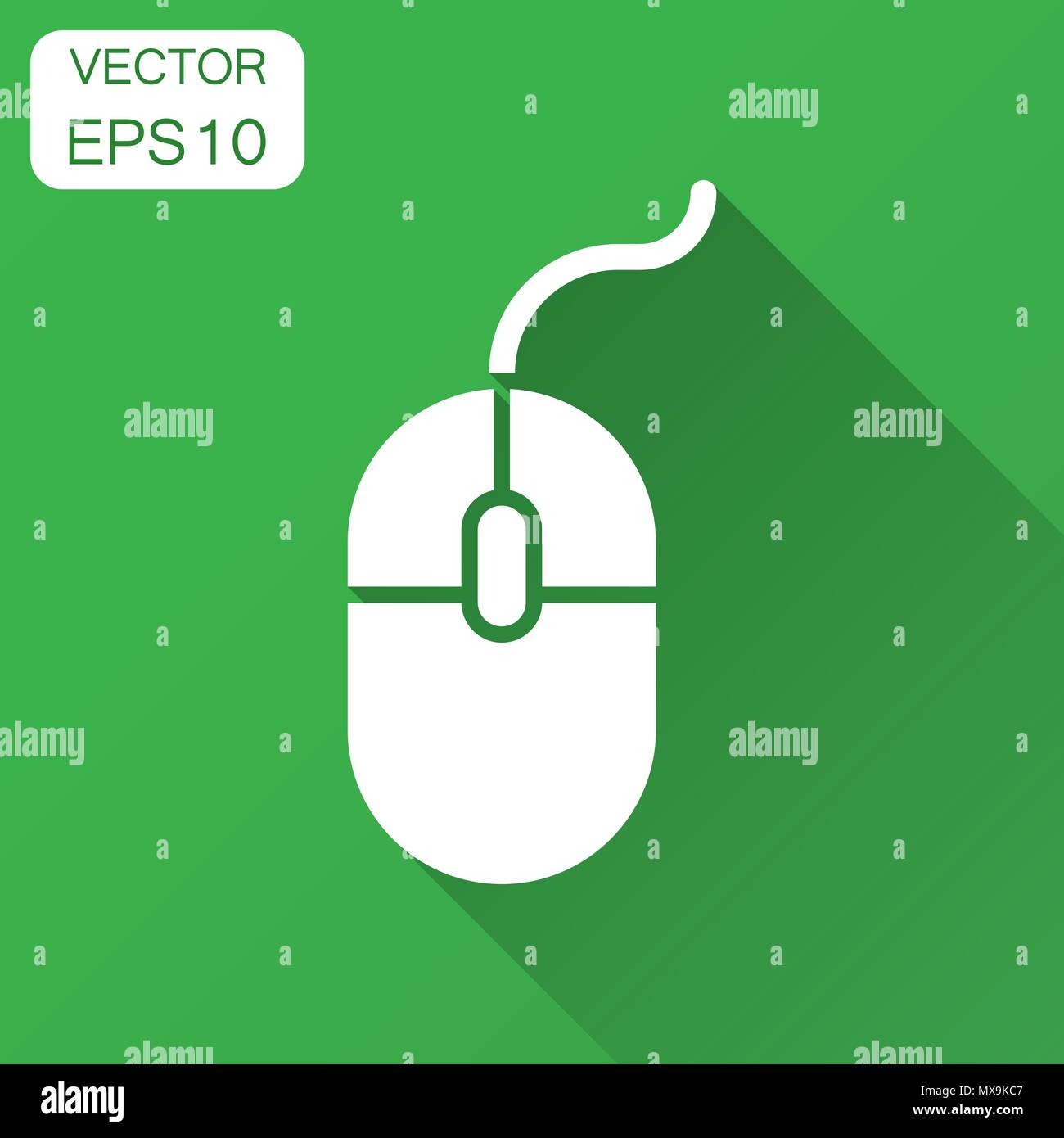 Computer Symbol Maus. Vector Illustration mit langen Schatten ...