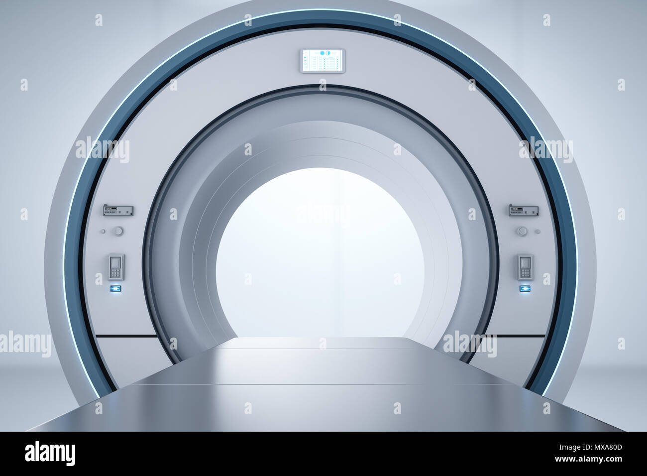 3D-rendering MRT-Scan Maschine oder Magnetresonanztomographie Gerät ...