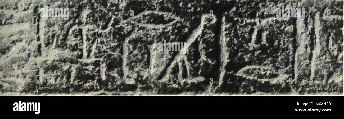 . Merenptah Israel Stele (Stele): Das Foto zeigt den Teil der Inschrift ...